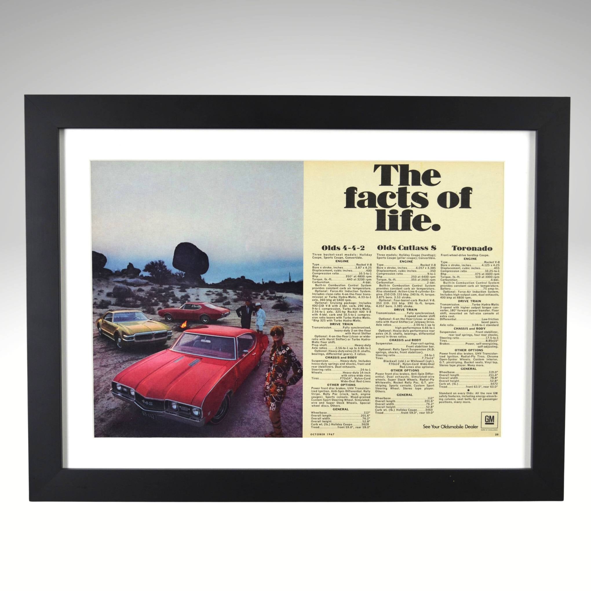 1968 Oldsmobile Power Lineup Framed Vintage Print Ad 15x20 – Vintage ...