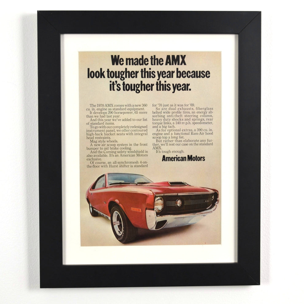 1970 AMC AMX Vintage Print Ad - Automotive Wall Art for Collectors ...