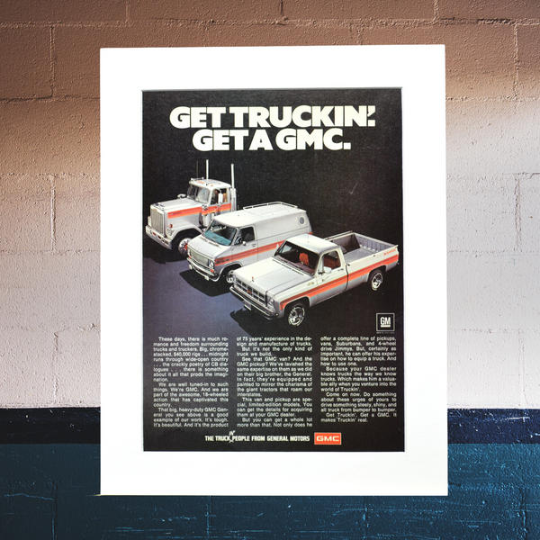 1970s GMC Truck Lineup Vintage Ad | Classic Square Body & Big Rigs ...