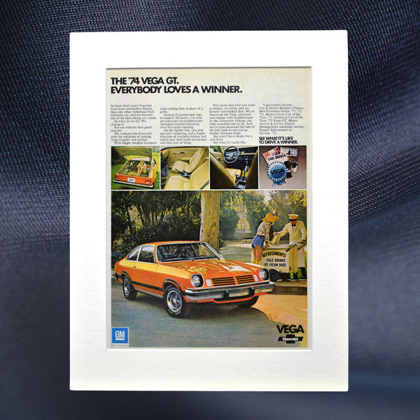 1974 Chevy Vega GT Ad – Award-Winning American Compact Car Print ...