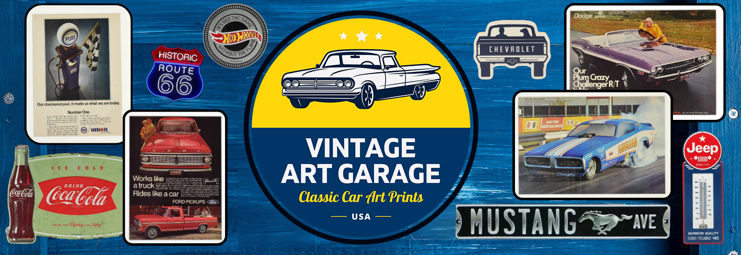 Retro Car Posters & Automotive Wall Art – Vintage Art Garage