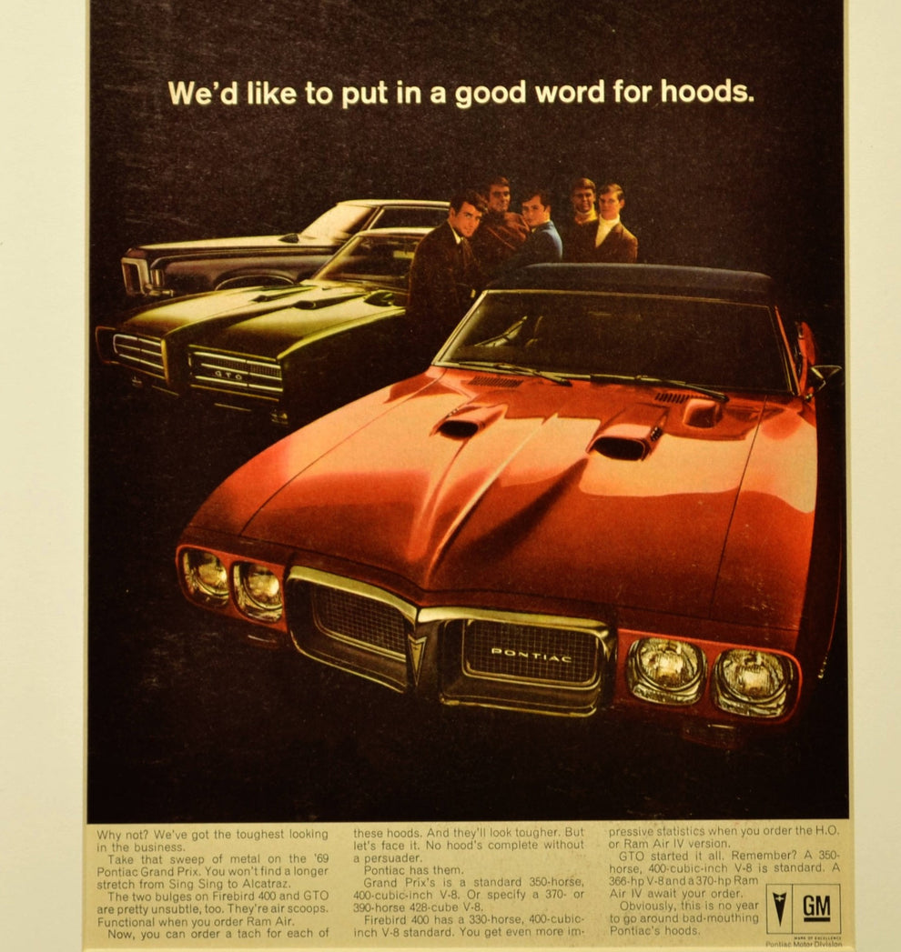 1969 Pontiac Firebird, GTO & Grand Prix Ad – Classic Muscle Car Art ...